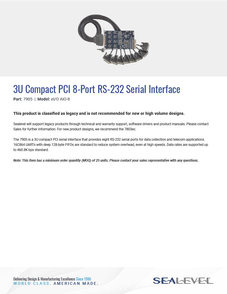 Datasheet: 7905 - Sealevel Systems, Inc