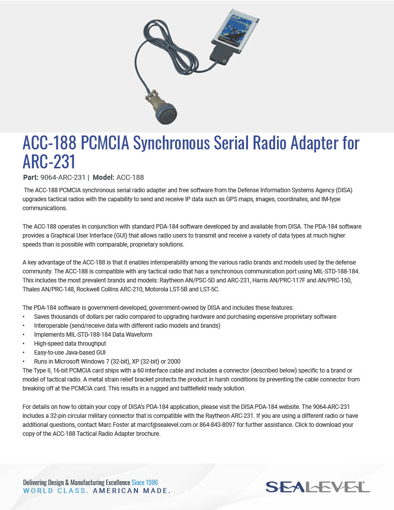 Datasheet: 9064-ARC-231 - Sealevel Systems, Inc