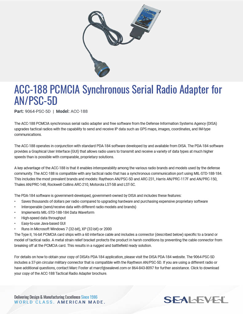 Datasheet: 9064-PSC-5D - Sealevel Systems, Inc