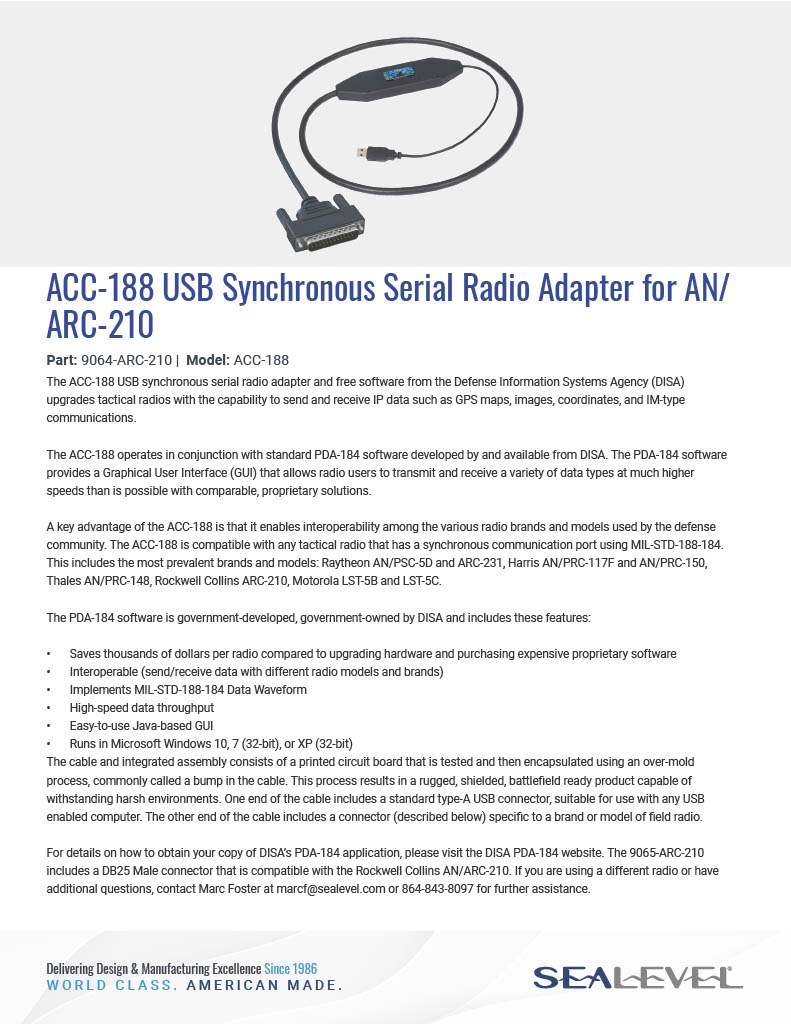 Datasheet: 9064-ARC-210 - Sealevel Systems, Inc