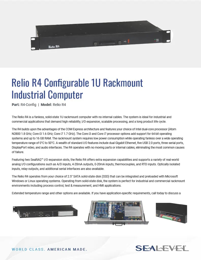 Datasheet: Relio R4 - Sealevel Systems, Inc