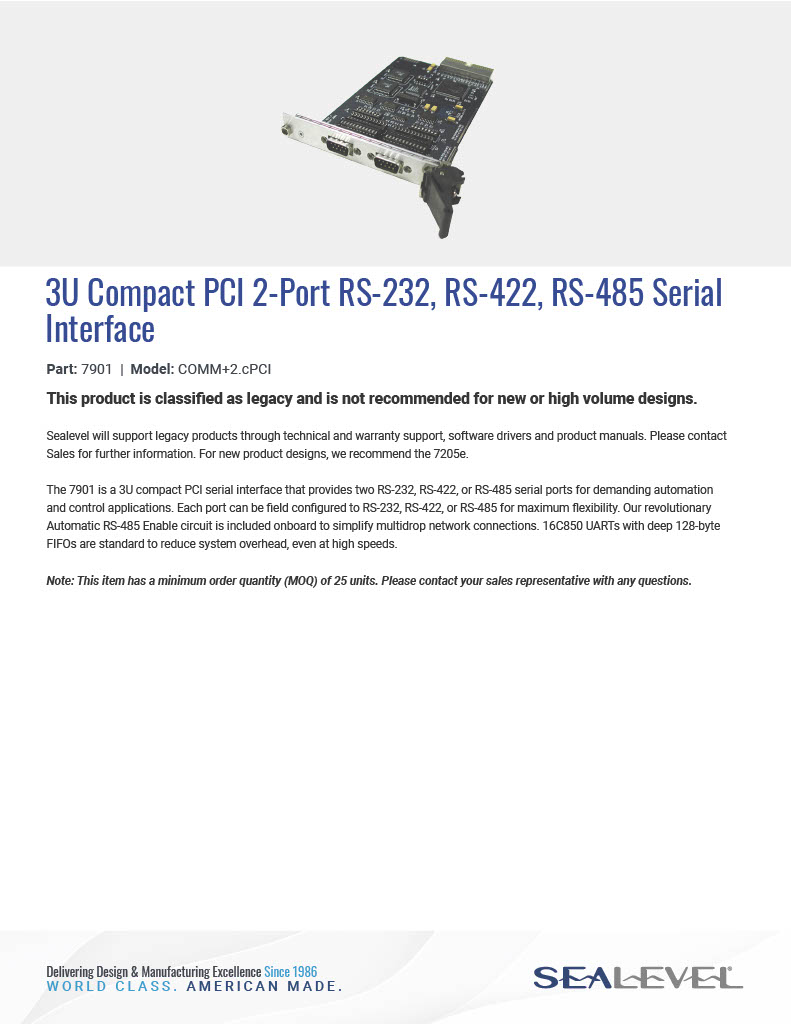 Datasheet: 7901 - Sealevel Systems, Inc