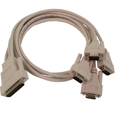 Cable HD44 Male to 4 DB9 Male 3 ft. - Sealevel Systems, Inc