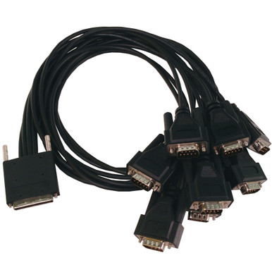 Micro DB68 to (8) DB9 Male Cable; 36"; Rev A - Sealevel Systems, Inc