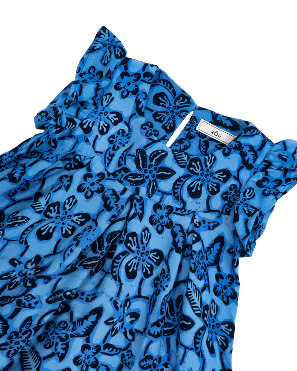 Kids Frill Dress - Flowery Blue