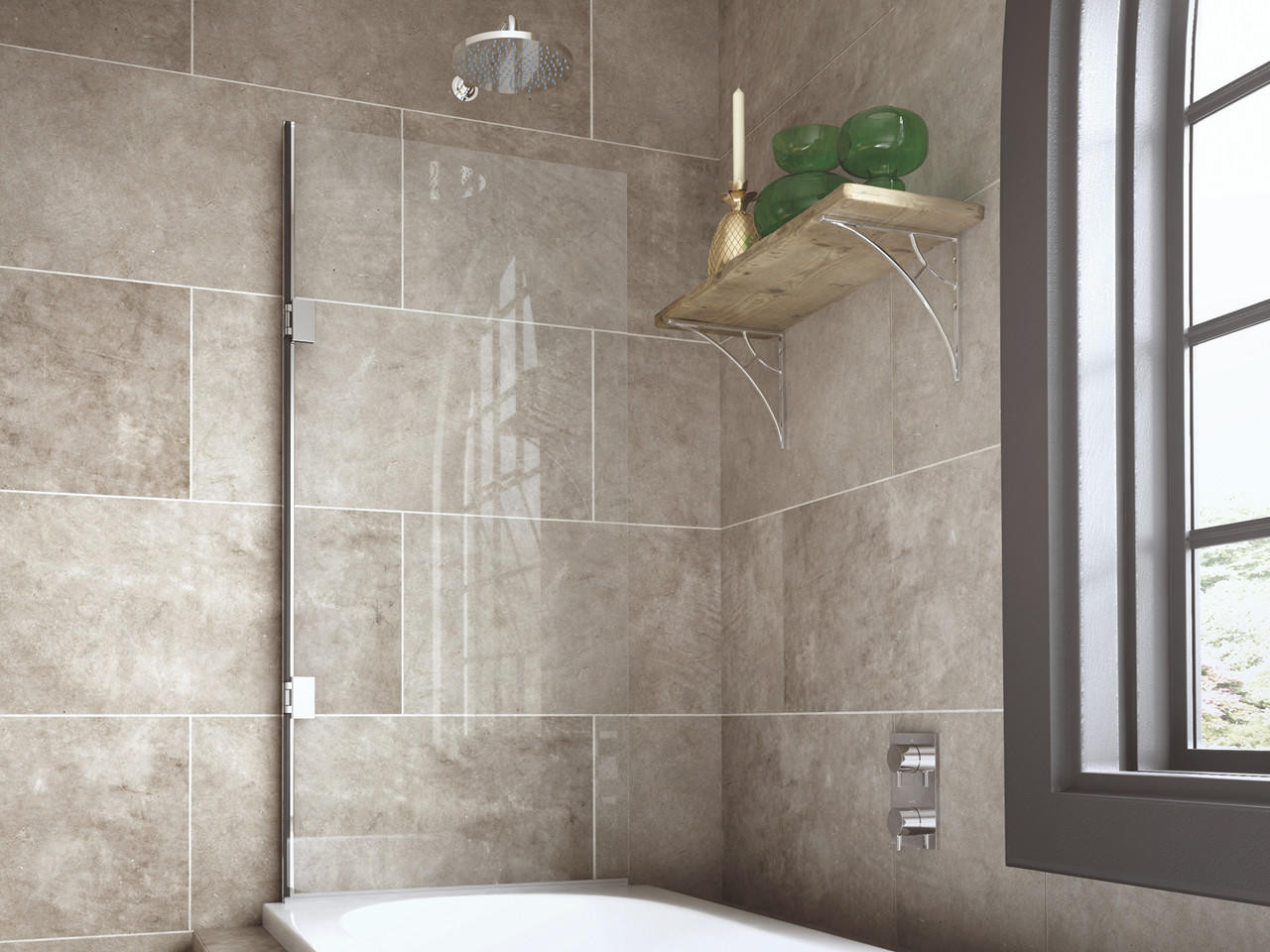 Matki Single Bath Shower Screen 700mm Glass Guard - STB700LHGG