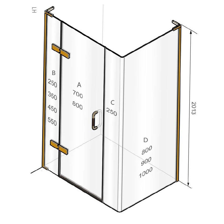 Matki Eauzone Plus Hinged Door With Hinge Panel For Corner - Optional ...