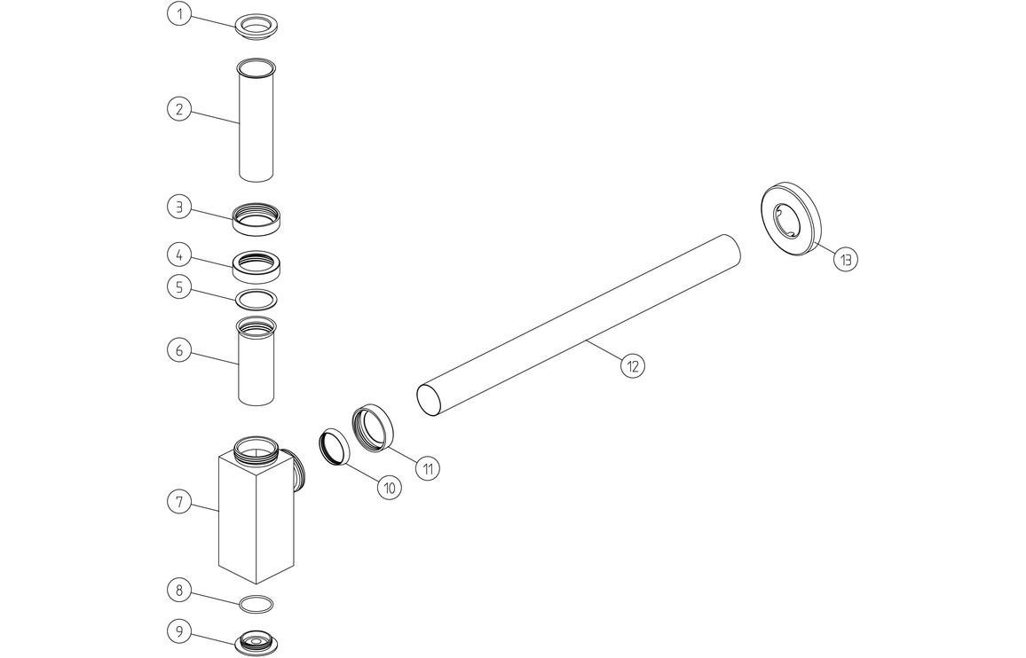 Square Bottle Trap - Chrome - JTWO105681 Junction 2