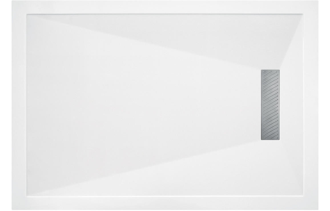 25mm Linear 1000x800mm Slim Rectangular Shower Tray & Waste - J2 Bathrooms