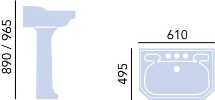Heritage Granley Standard Basin 1 Tap Hole - PGRW051