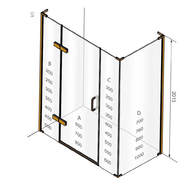 Matki Eauzone Plus Hinged Door With Hinge Panel & Inline For Corner ...