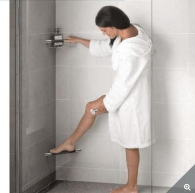 HIB Corner Grab Bar With Silicone Grip - Chrome