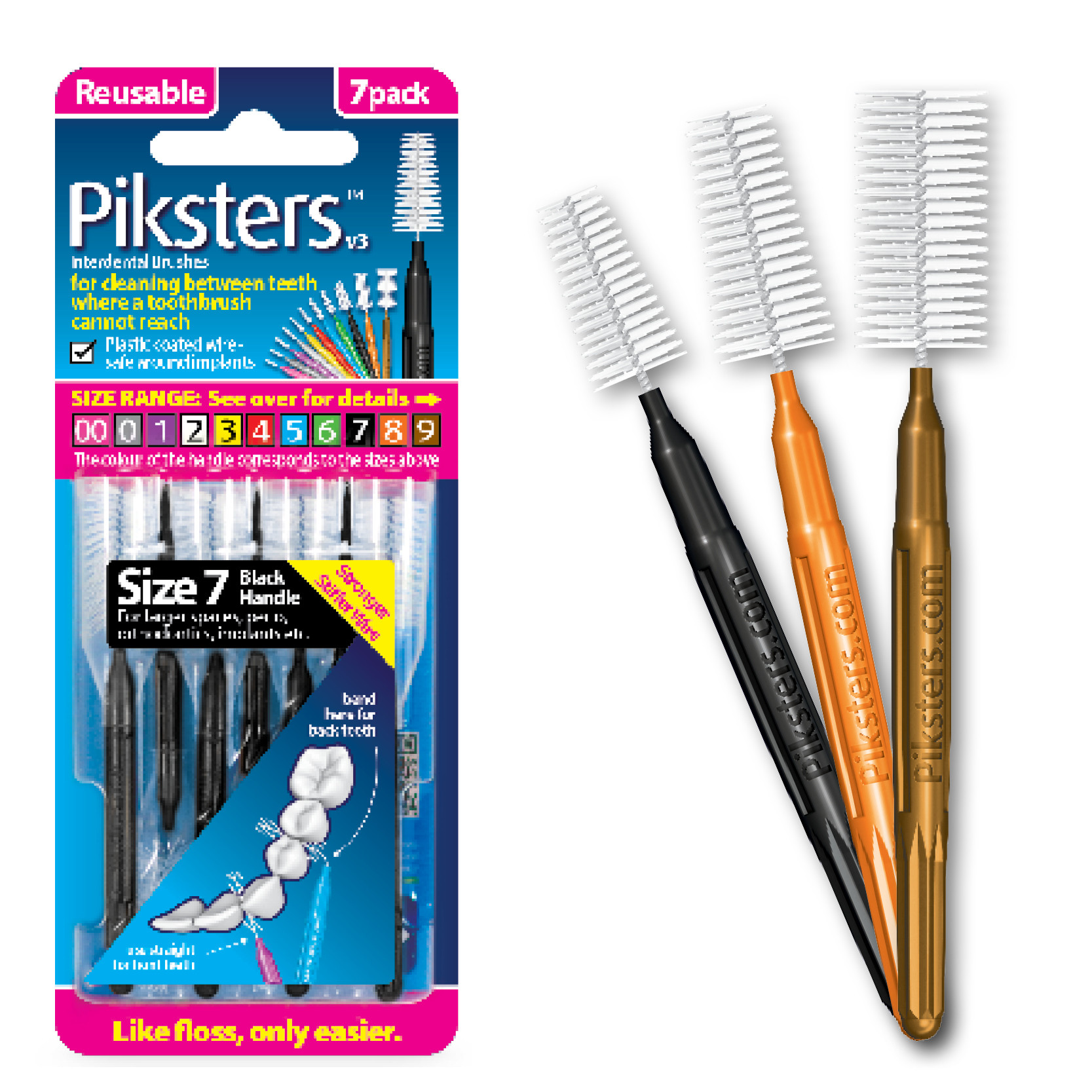 Piksters Interdental Brushes - Larger Sizes 7 pack - Erskine Dental ...