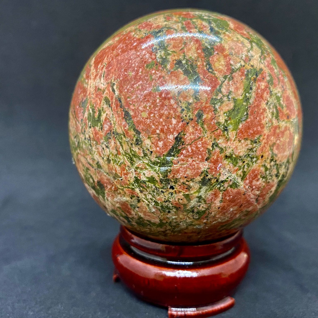 Unakite Sphere | Healing Crystal, Joy, Warmth.