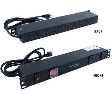 1U 12 Outlet RackMnt Horizontal Power Strip Metal Bk - The Systems ...