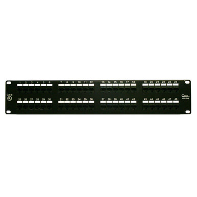 Quest Technology NPP-6048 CAT6 UTP Patch Panel, 48-Port, 19" Rack Mount, 2U
