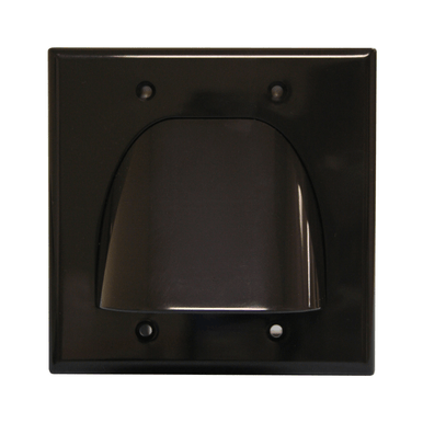 Quest Technology VHT-8203 Bulk Cable Wall Plate, Dual Gang, Black