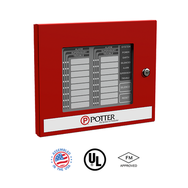 Potter LED-16F 16 Zone LED Annunciator Flush Mount, 3992727