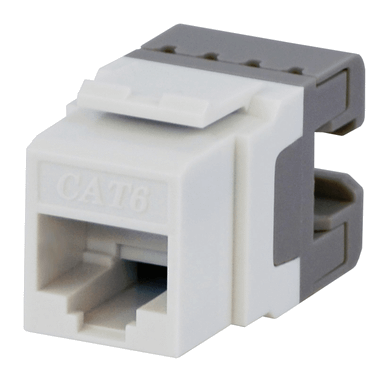DataComm 20-3426-UWH Cat 6 Data Jack, 180 Degree Configuration, Ultra White