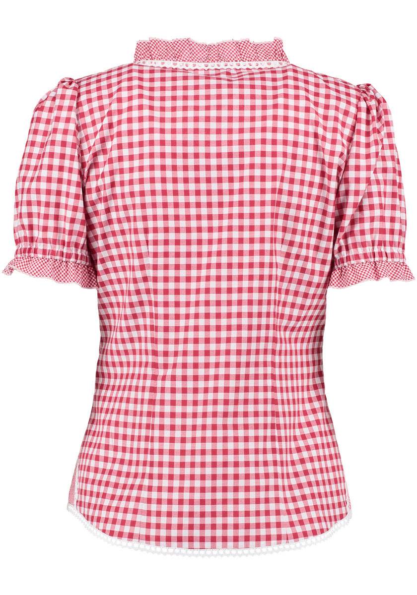 Red checkered mieder blouse - German Import Haus