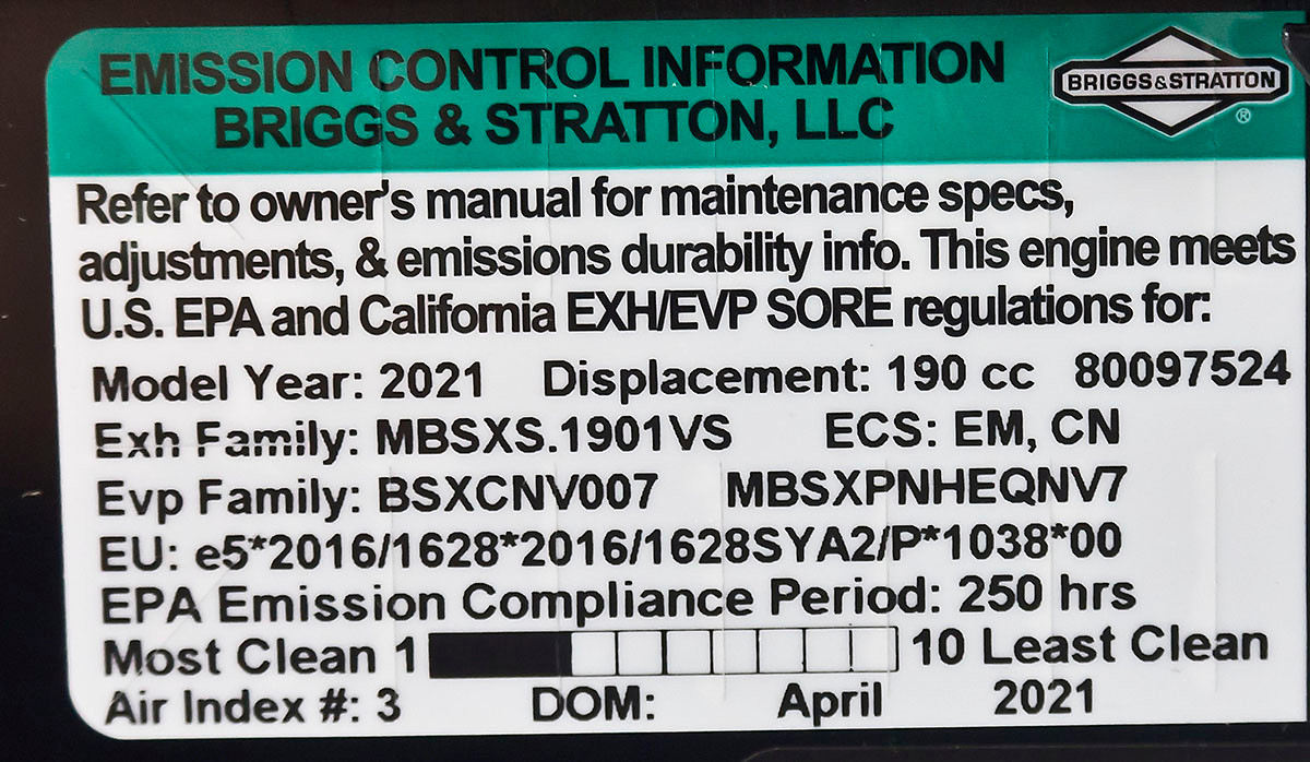 8.50 ft-lbs Briggs & Stratton 850 Professional Series Engine (PXI 850 ...