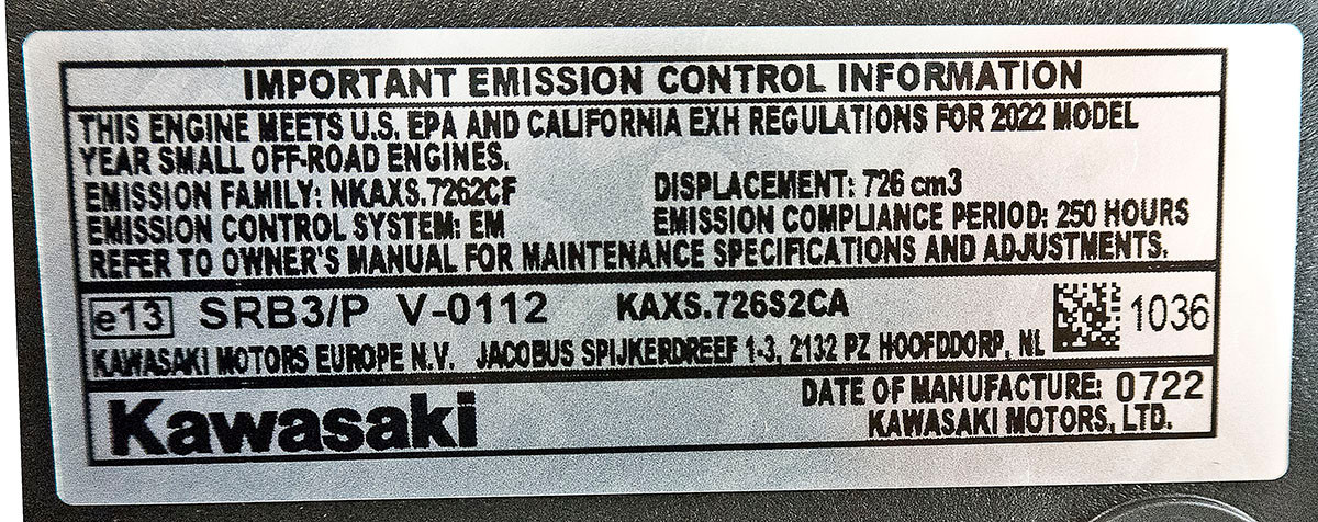 FR651V-KS00S Kawasaki Gas Engines, Vertical Vertical 1" Diameter Shafts ...