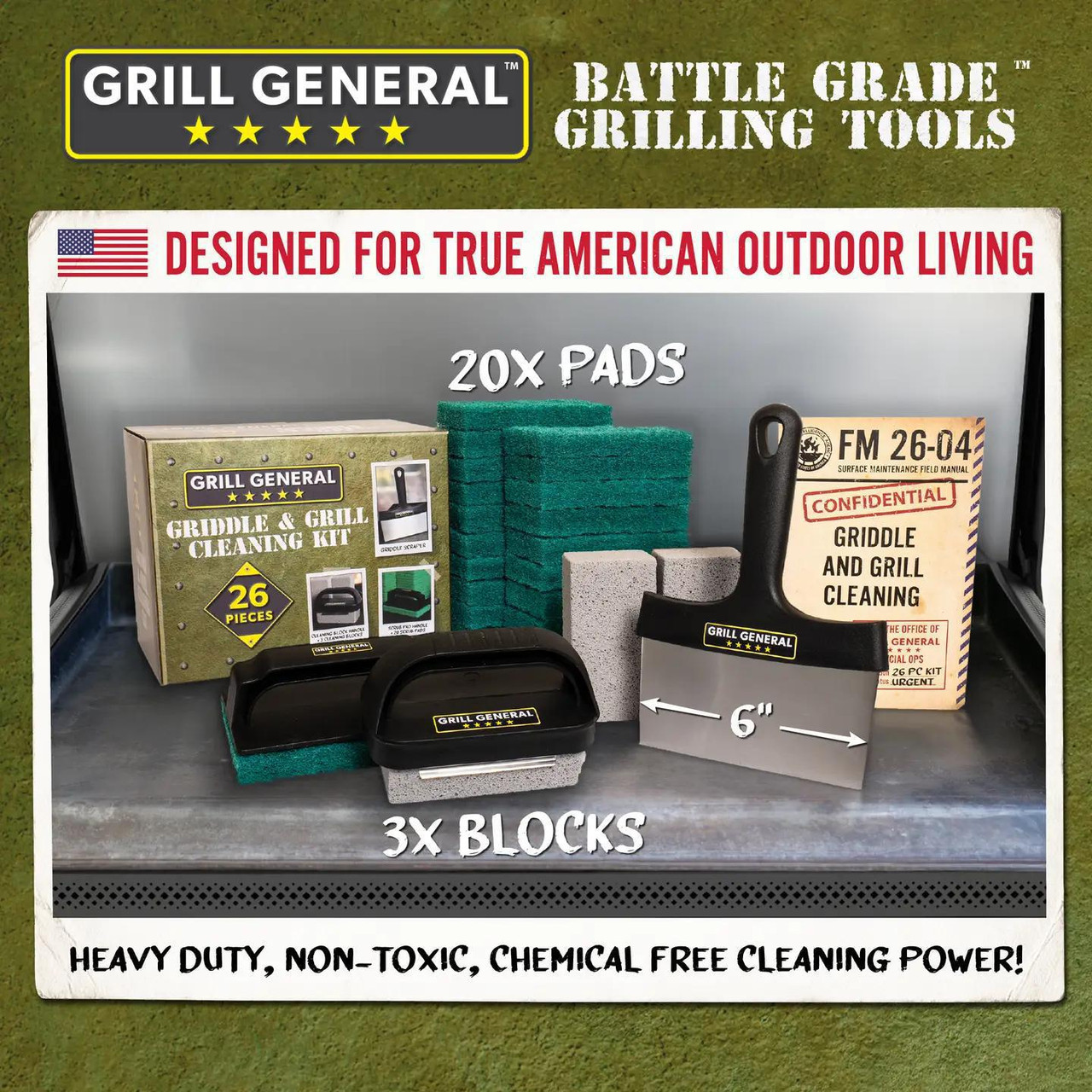 Grill General 26 Piece Griddle & Grill Cleaning Kit - The BBQ Allstars