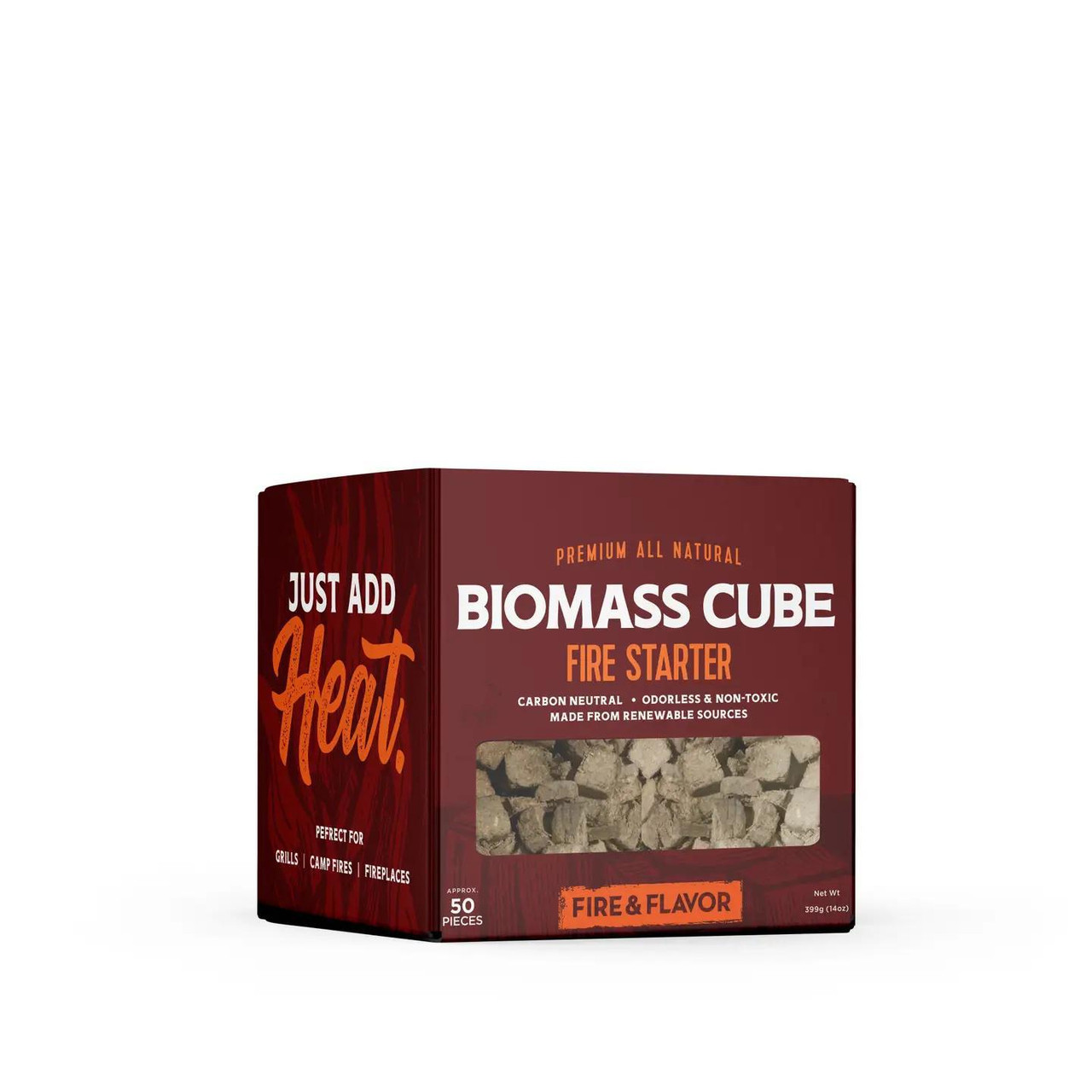 Fire & Flavor Premium Biomass Fire Starter Cubes, 50-Pcs - The BBQ Allstars