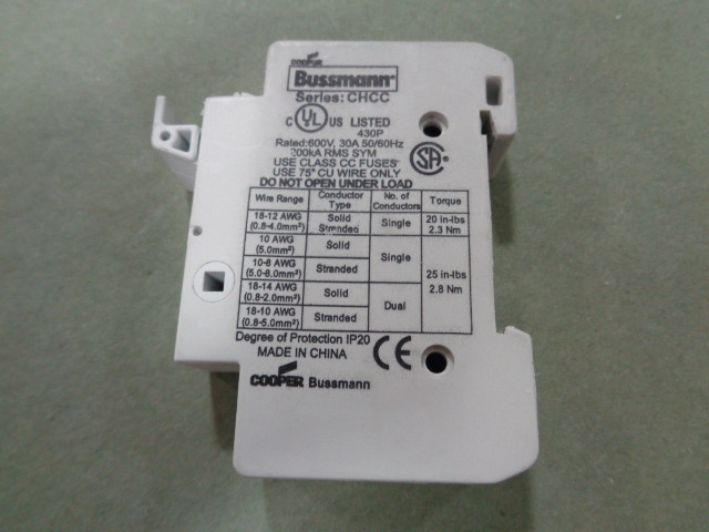 Cooper Bussmann CHCC Fuse Holder - JMW Enterprises