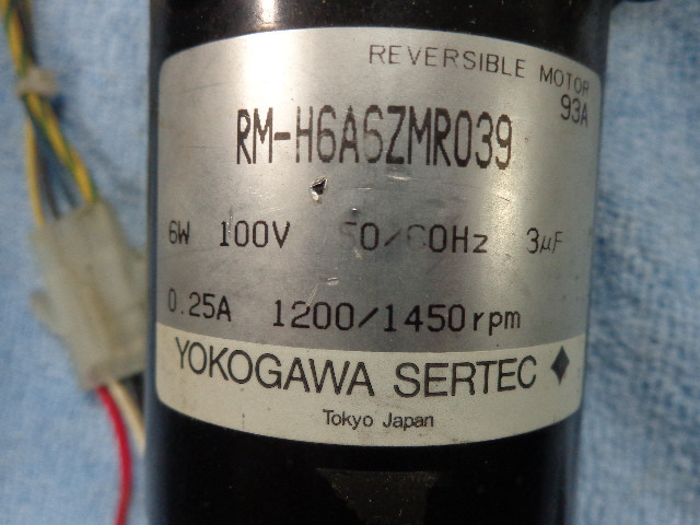 Yokogawa Sertec RM-H6A6ZMR039 Reversible Motor 6W 100V .25A 1200 ...