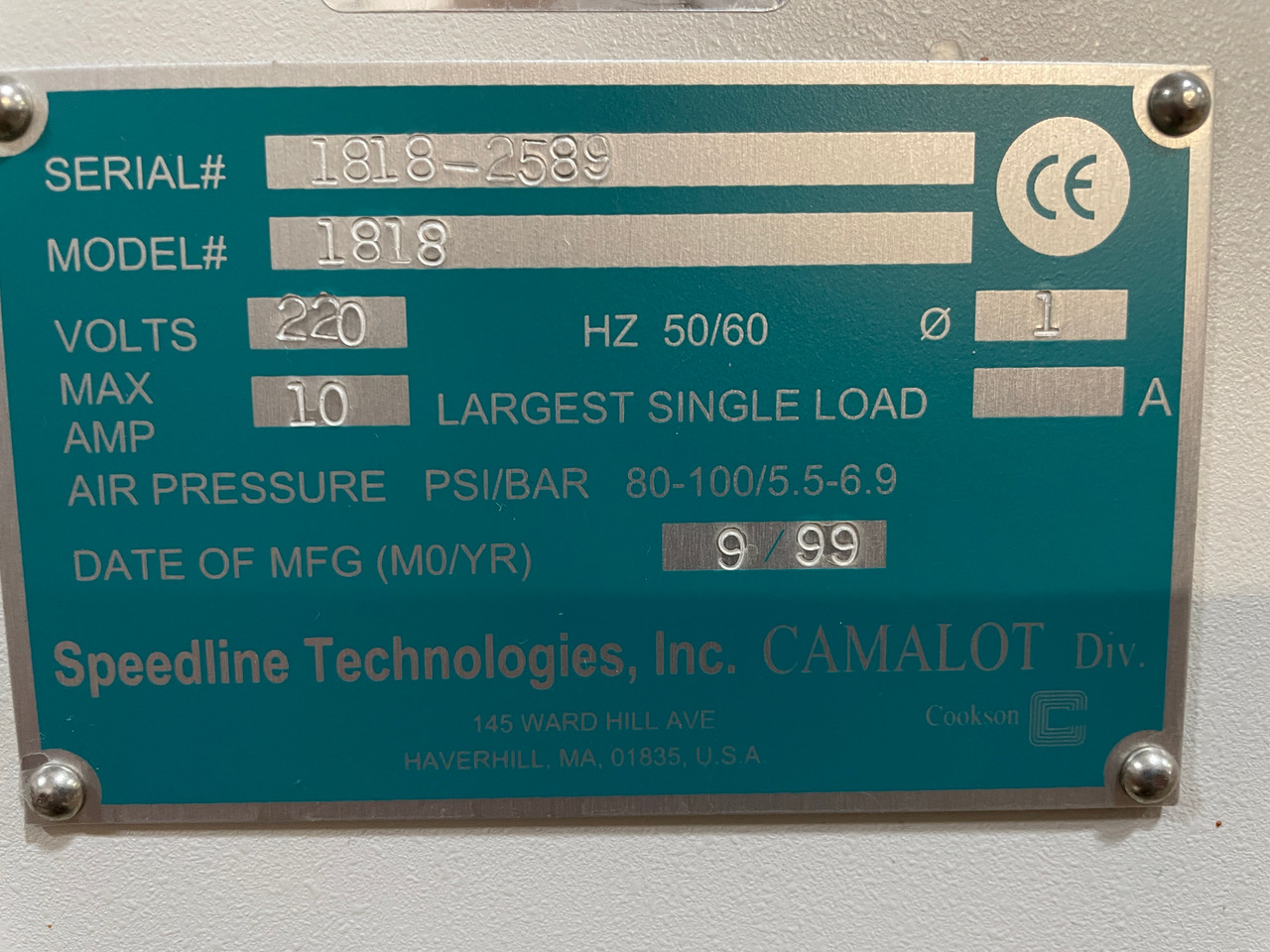 Camalot 1818 Dispenser (221101) - JMW Enterprises