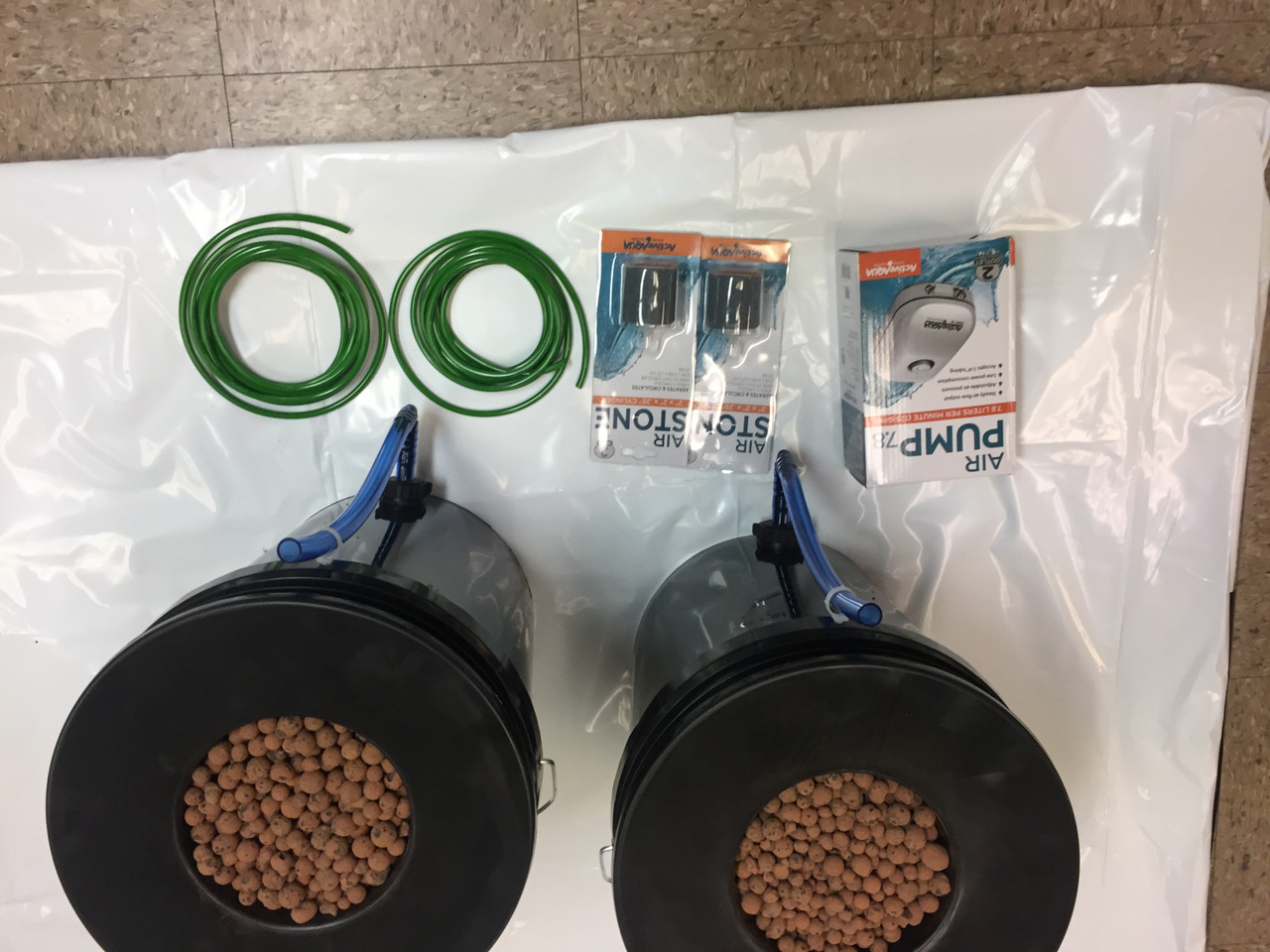 2 Plant Complete DWC Buckets Including: Quality Airpump, Airstones ...