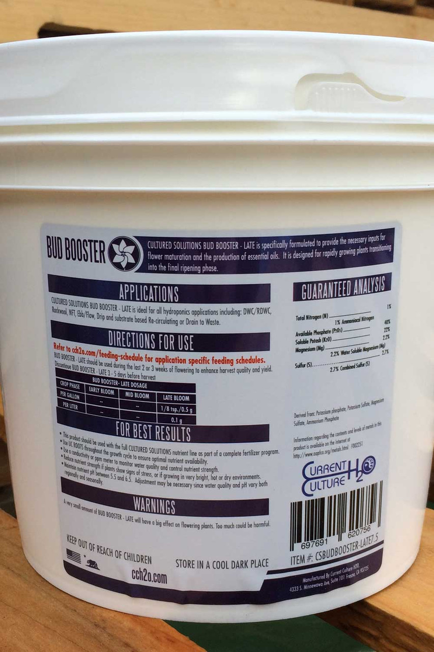 Cultured Solutions Bud Booster Late (7.5LB, Free Shipping) - PA Hydroponics