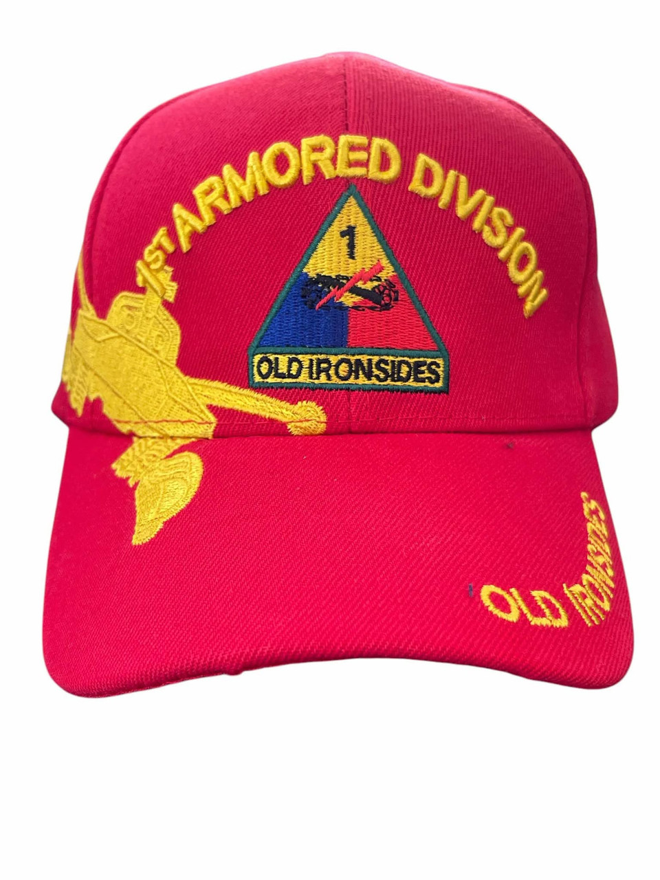 US Army 1st Armored Division Hat Red