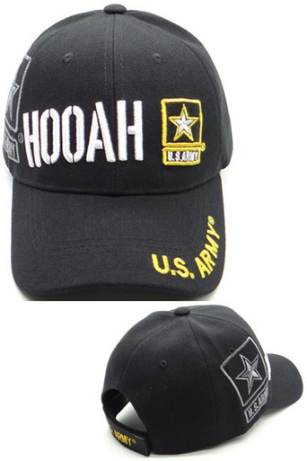 Army Star Hooah Hat Black