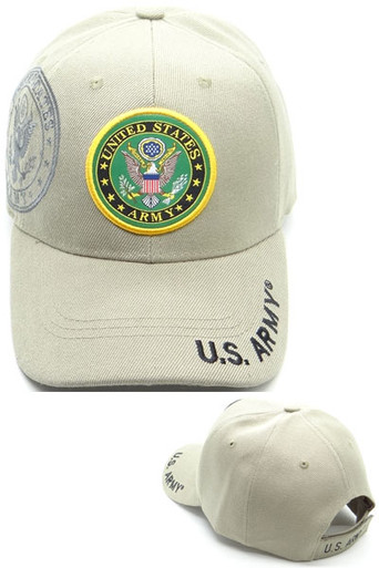 Army Beige Shield Logo Shadow Military Cap