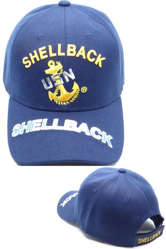 Navy Shellback Logo Shadow Military Cap Blue