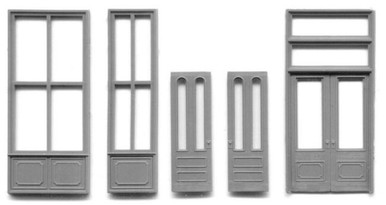 COMMERCIAL STOREFRONT WINDOW AND DOOR SET HO/HOn3 Scale - San Juan Details