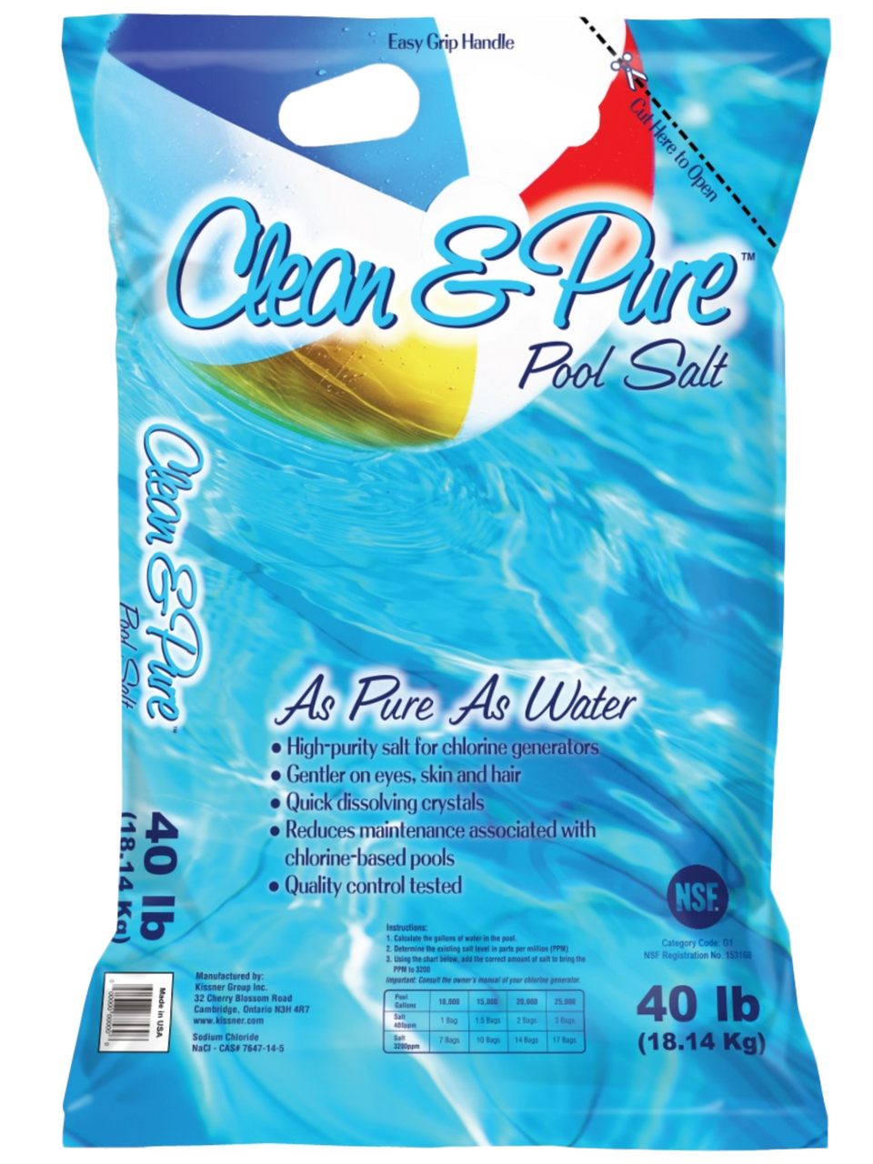 40 lb Premium Pure Swimming Pool Salt For All Salt Generator Systems ...