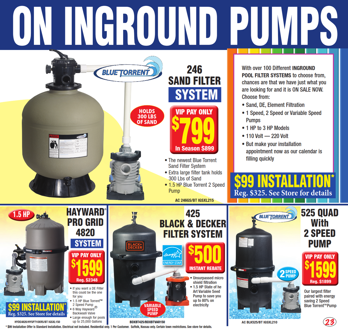 Equipment - Filters - In Ground Filters - Island Recreational