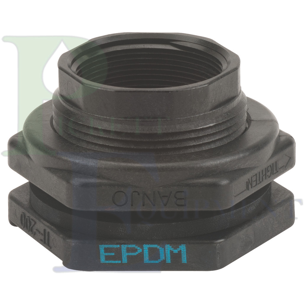 Poly Bulkhead Tank Fitting with EPDM Gasket