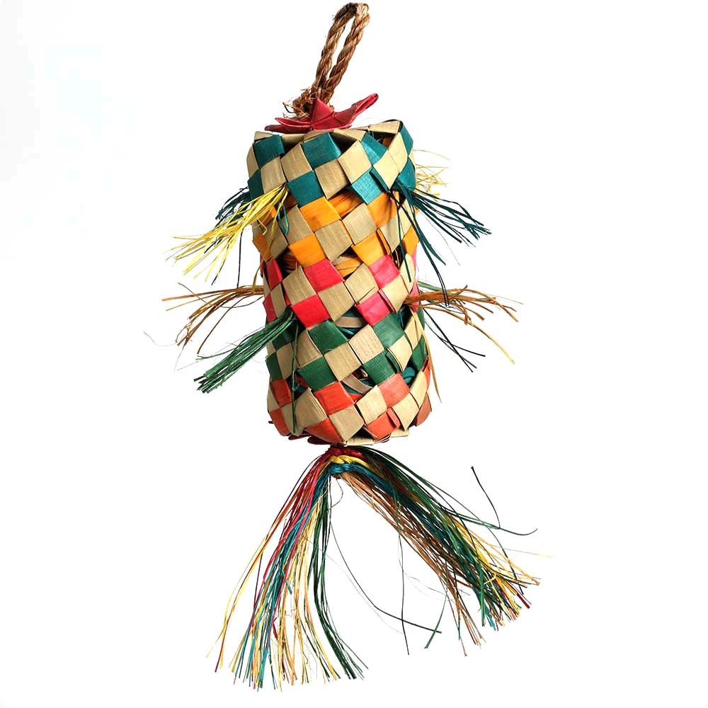 Foraging Pinata Medium Natural Woven Palm Leaf Parrot Toy - Northern ...