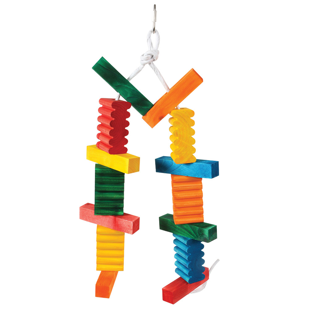 Twin Wavy Blocks Stacker Parrot Toy - Northern Parrots
