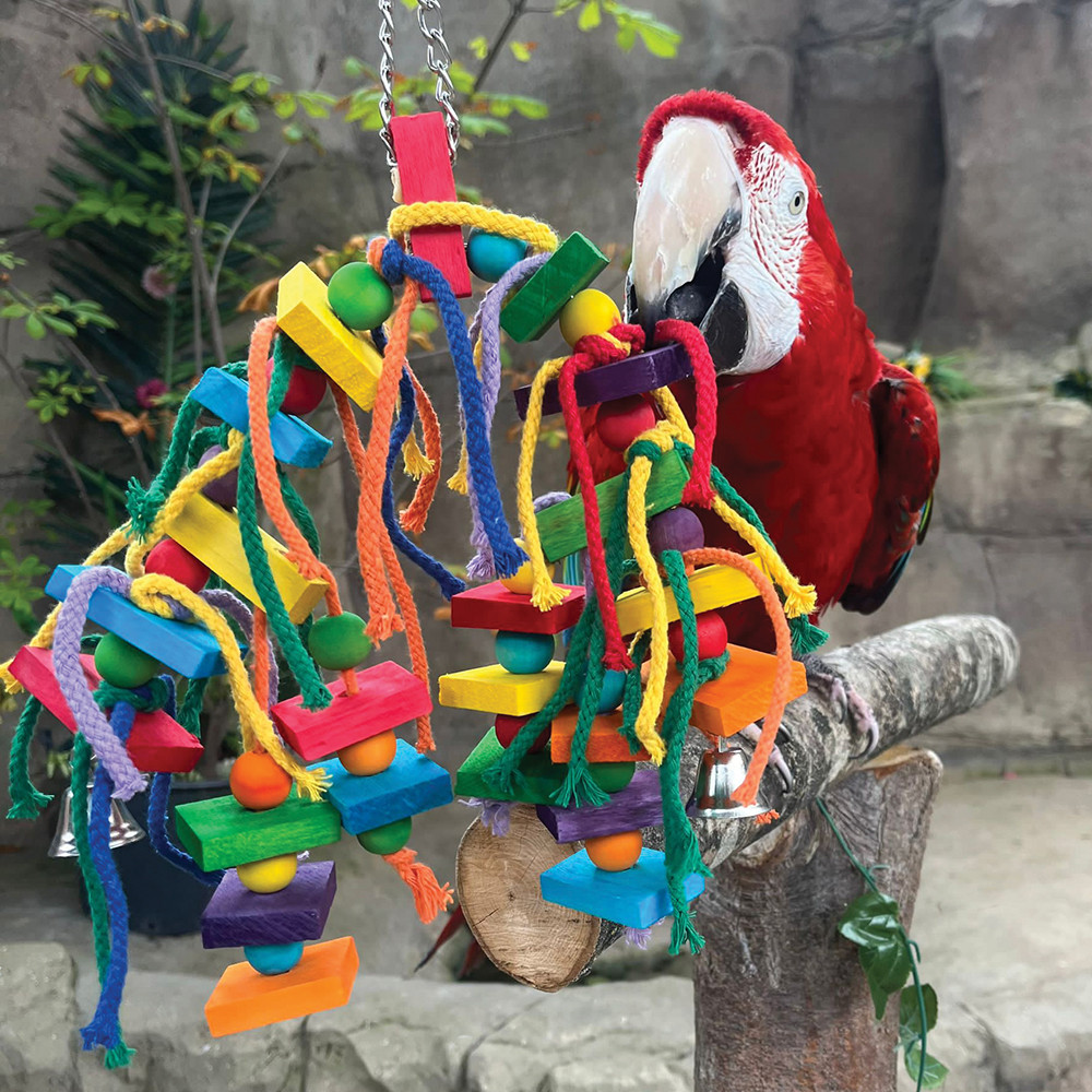 Huggle Monster Wood and Rope Parrot Toy - Northern Parrots
