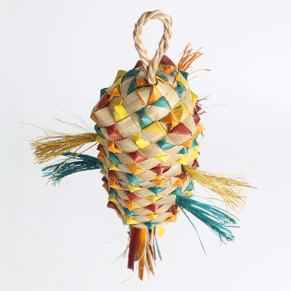 Coloured Pinata Spiked Palm Leaf Shredding Parrot Toy Medium - Northern ...