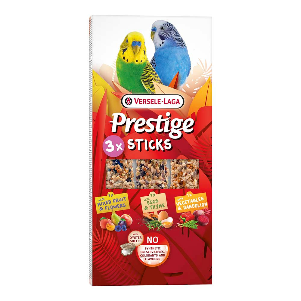 Versele-Laga Prestige Variety Triple Pack Budgie Treat Sticks with ...