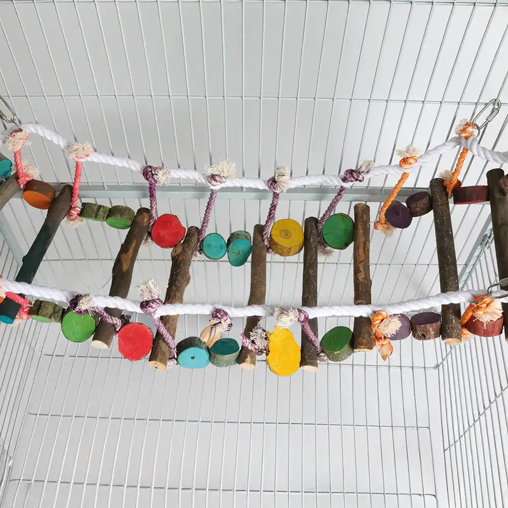 Jungle Wood and Rope Ladder Parrot Toy - Northern Parrots