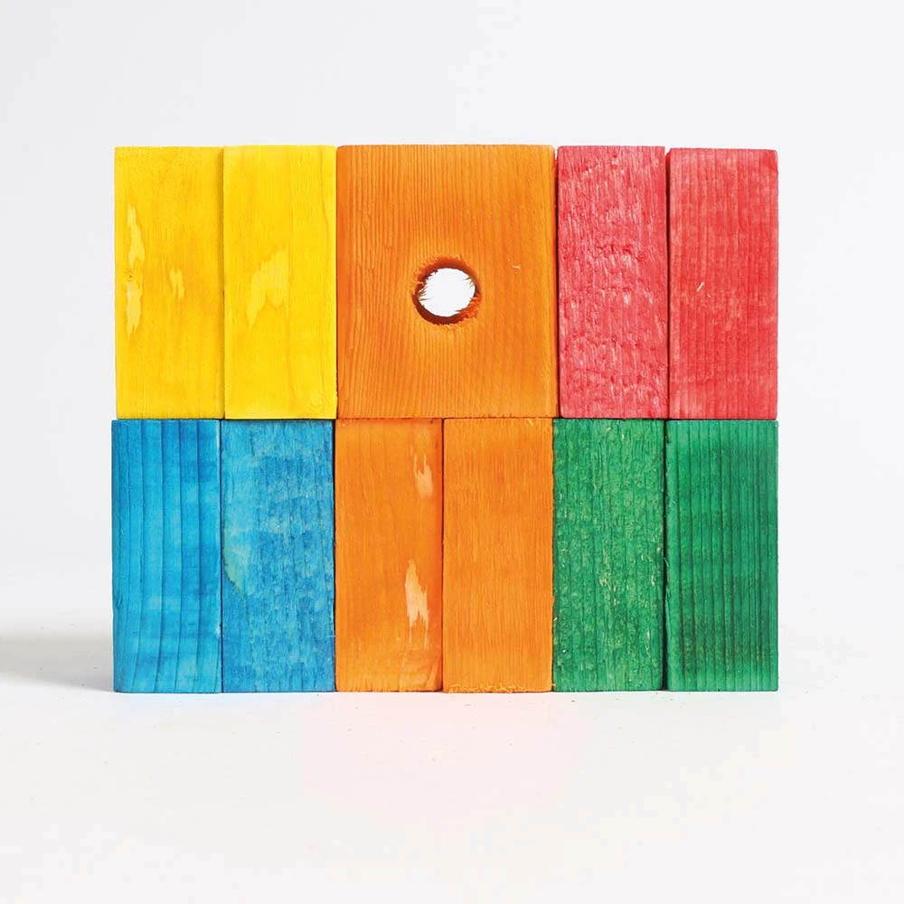 Coloured Wood Blocks Pack of 14 | Parrot Toy Parts