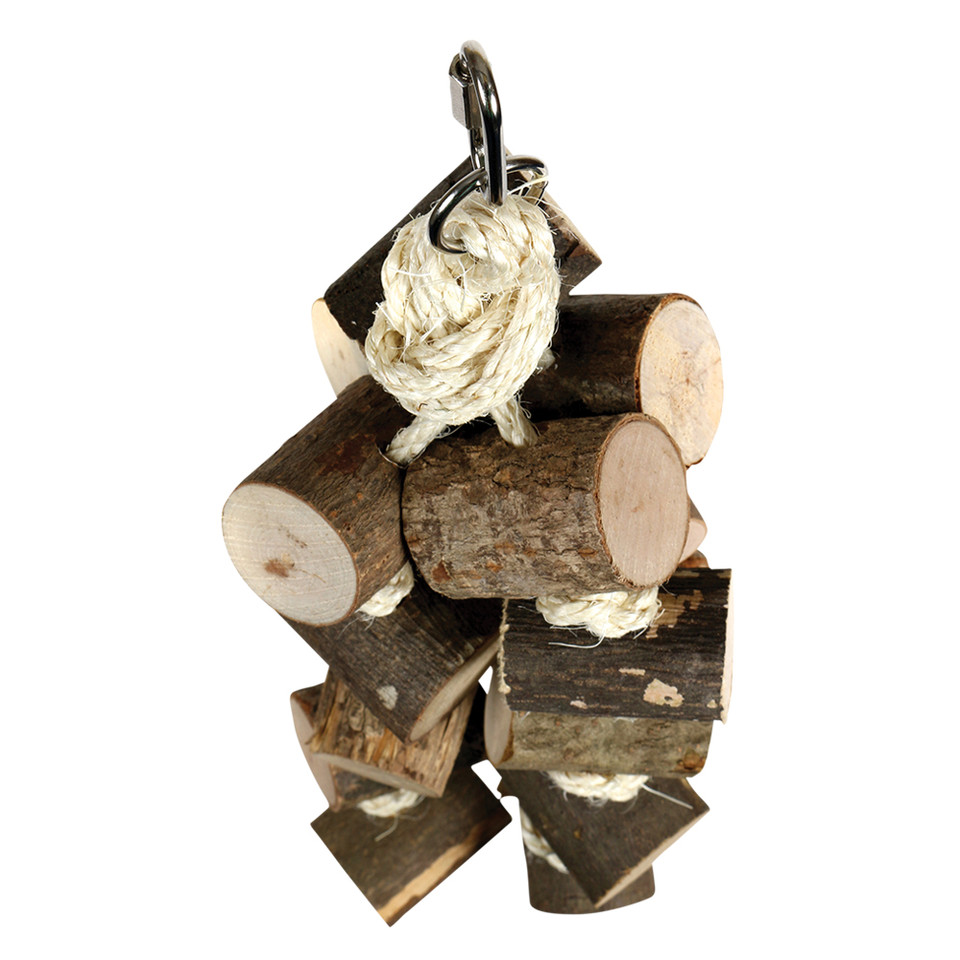Naturals Wood & Rope | Log Cluster Parrot Toy | Large