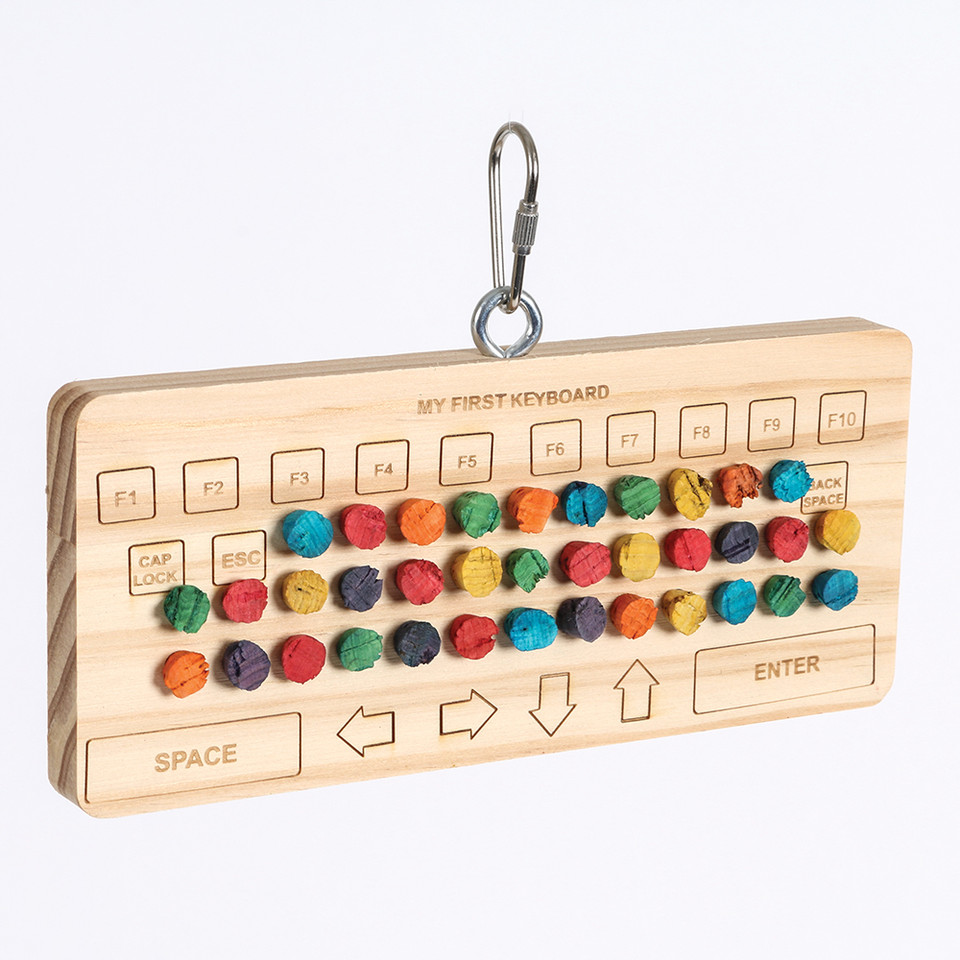 Keyboard Chewable Wood and Cork Parrot Toy - Northern Parrots